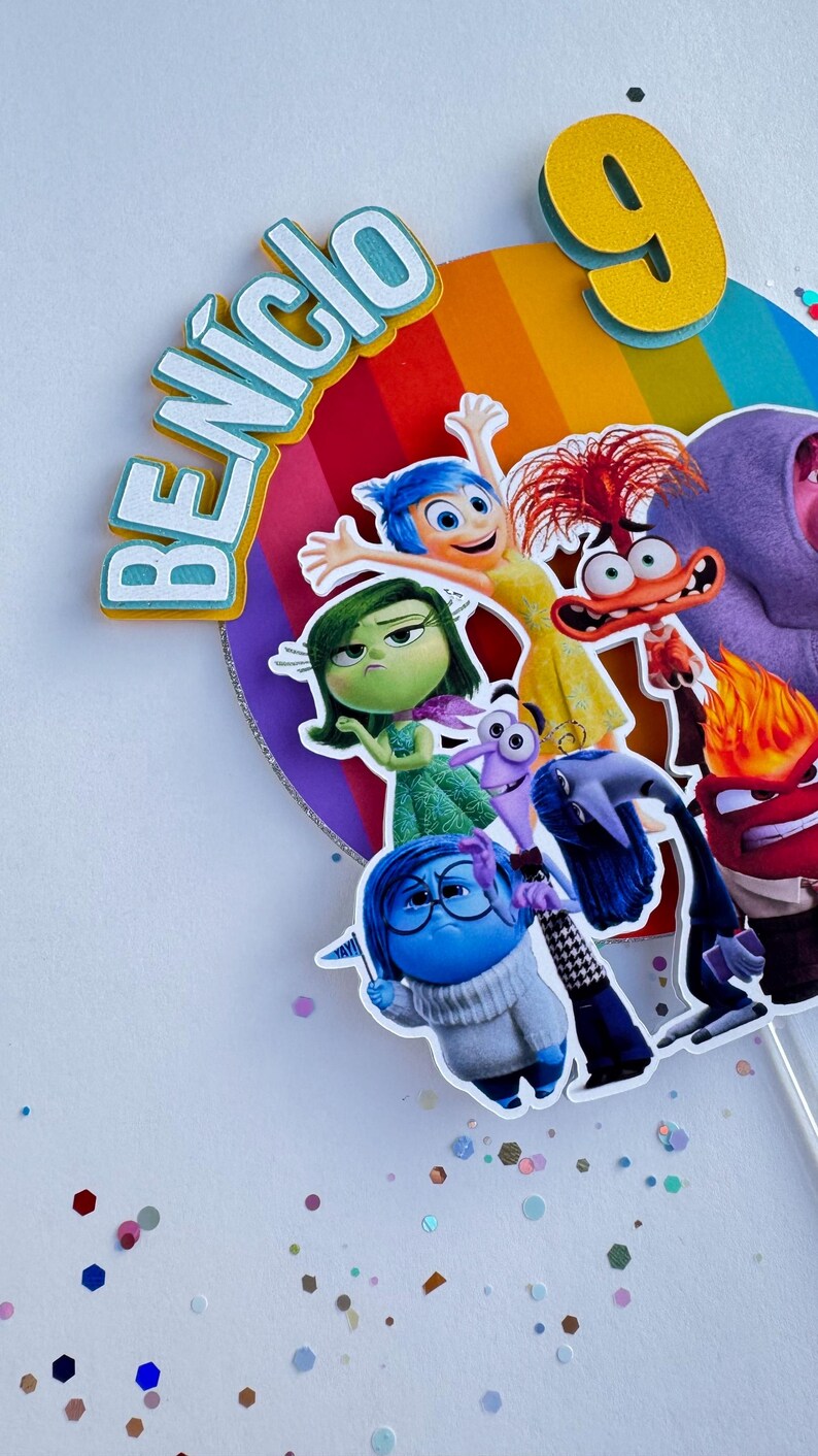 Inside Out Cake Topper, Custom Cake Topper, Inside Out 2 Party, Printed ...