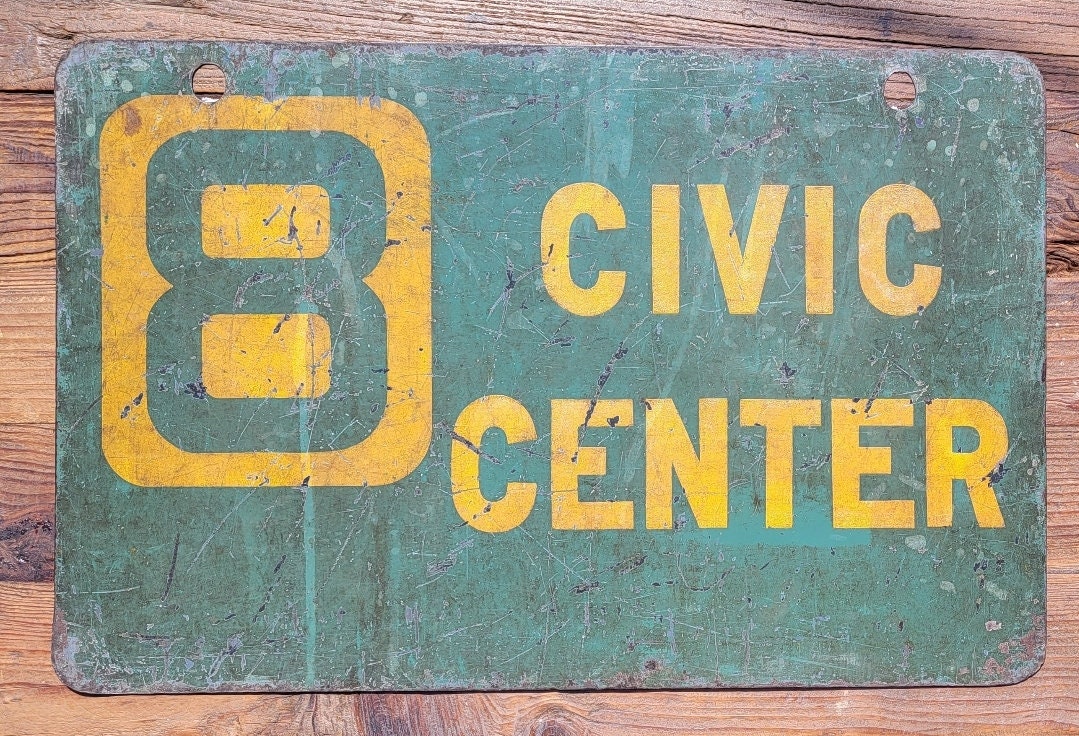 Los Angeles Union Station Yellow Car Trolley Sign Route 8 – Original ...