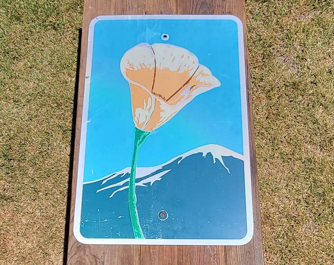 Vintage California Poppy Highway Sign - Etsy