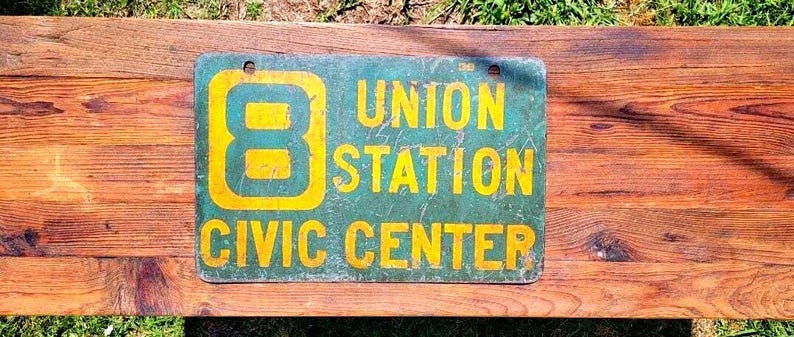 Los Angeles Union Station Yellow Car Trolley Sign Route 8 – Original ...
