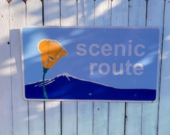 California Poppy Scenic Route Sign - Etsy