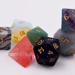 Individual Gemstone Dice-all Material-d4 D6 D8 D10 D% D12 D20-dungeons ...