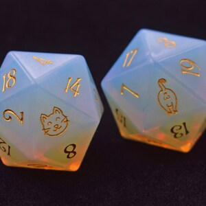 Cat Dice-dnd D and D Dice Set-funny Cat Butt D20 Dice Set-gemstone Dice ...