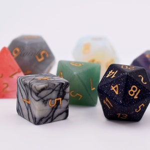 Individual Gemstone Dice-all Material-d4 D6 D8 D10 D% D12 D20-dungeons ...