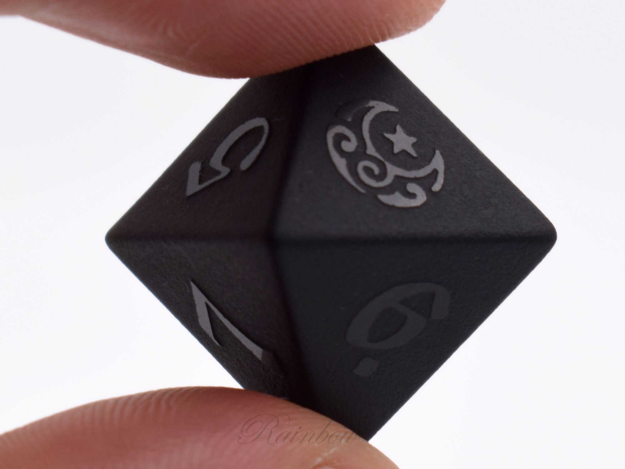 Raised Full Set Obsidian Dnd Dice Set-frosted Dice-dungeons - Etsy