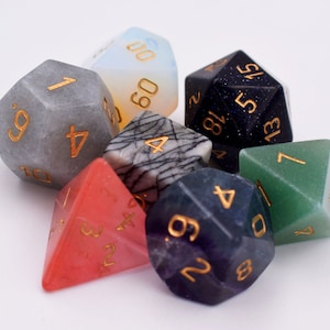 Individual Gemstone Dice-all Material-d4 D6 D8 D10 D% D12 D20-dungeons ...