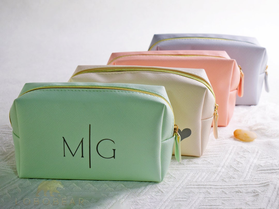 Personalized Clutch-leather Toiletry Bag-makeup Bag Bridesmaid-custom ...