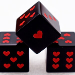 Heart D6 Die-six Sided 16mm D6 Dice-dnd D and D Dice Set-engraved D6 ...