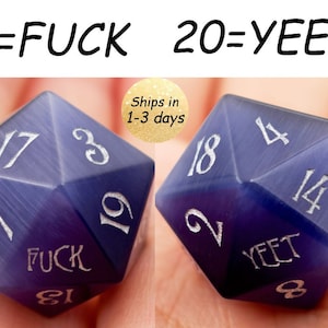 CLEARANCE Sale-1 Piece Blue Sandstone F*CK YEET D20 Die-critical ...