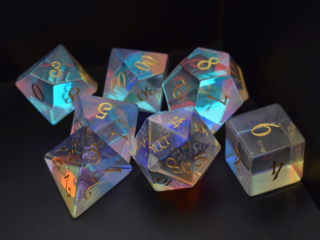 Infinity Prism Dichroic Glass Polyhedral Dice Set-gemstone - Etsy
