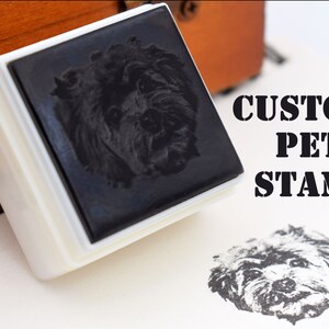 Custom Pet Stamp Self Inking-cat Dog Portrait Pre Inked Stamp ...