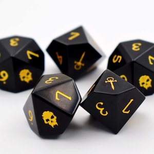 Black Obsidian Vampire Dice Set-vtm Dice-10 D10s-vampire Dice Set ...