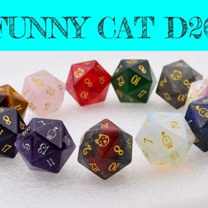 Cat Dice-dnd D and D Dice Set-funny Cat Butt D20 Dice Set-gemstone Dice ...
