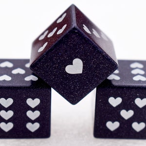 Heart D6 Die-six Sided 16mm D6 Dice-dnd D and D Dice Set-engraved D6 ...