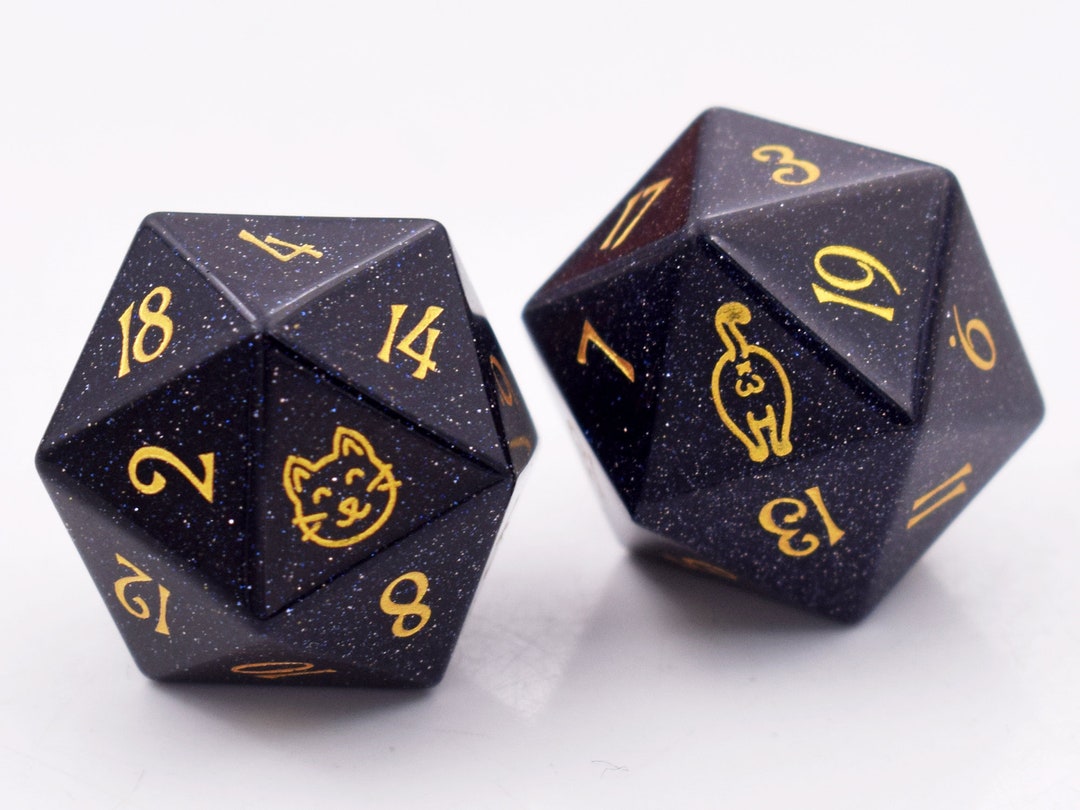 Cat Dice-dnd D and D Dice-cat Butt D20 Dice-gemstone Dice-kitty Butts ...