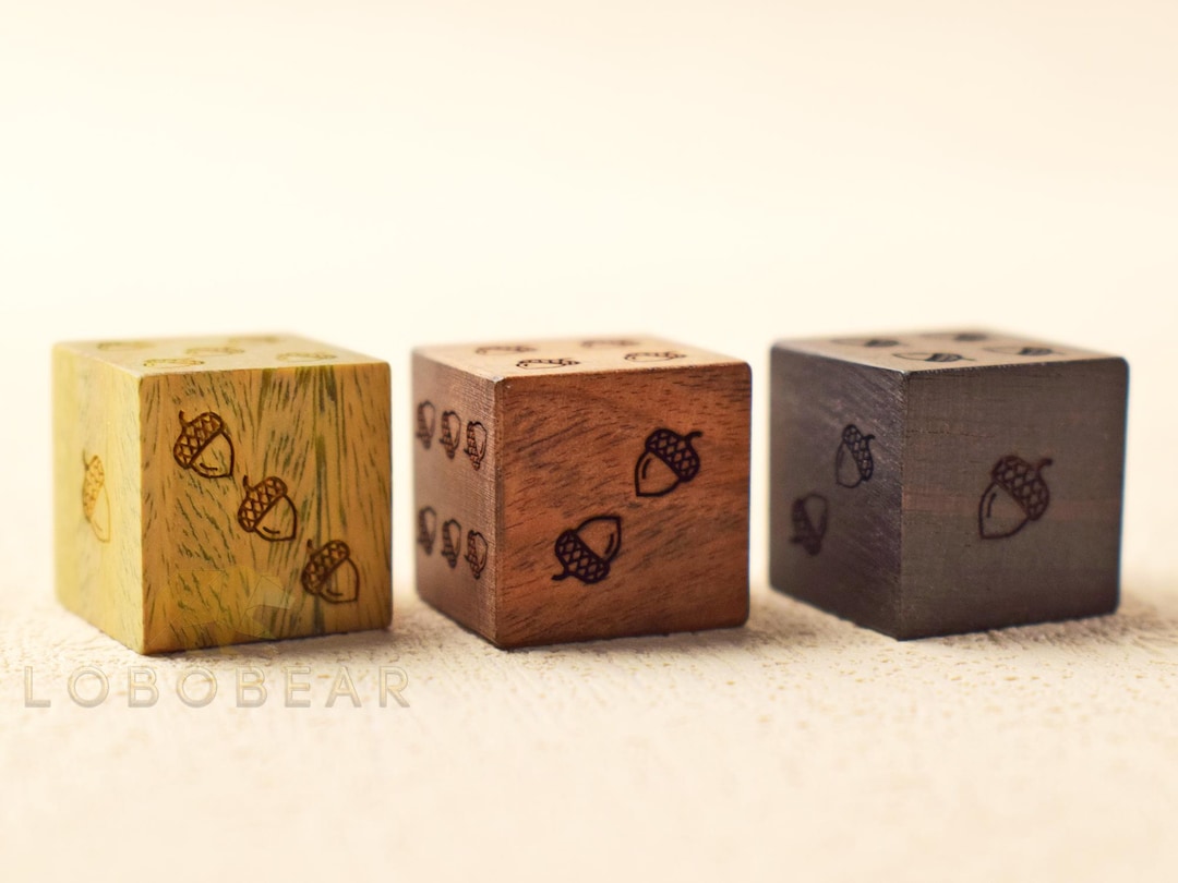 16mm Acorn D6-nature Wood Dice-acorn D6-wooden Pips D6 Dice-dnd Dice ...