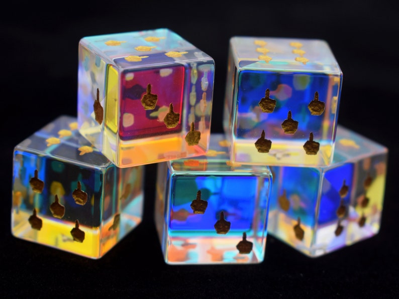 Dnd D and D D6 Dice Set-middle Finger Pips D6s-6 Side Dice-engraved ...