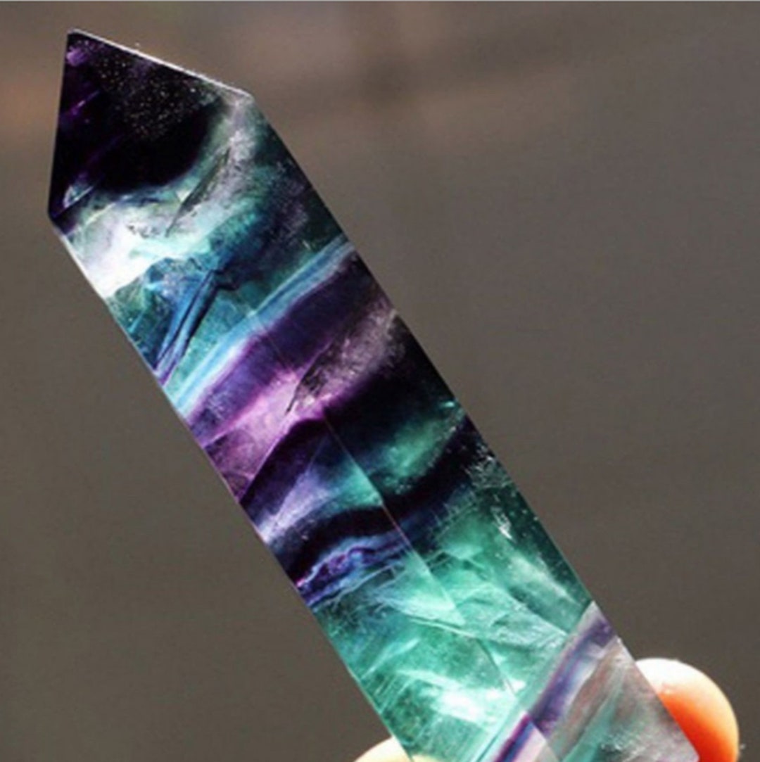1PC Purple Fluorite Tower-real Crystal Points-tower Oblisk Point ...
