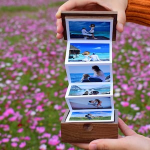 Walnut Pull Out Photo Album-custom Photo Box-trinket Wooden Box-memory ...