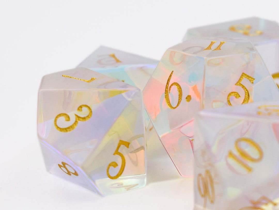 Dichroic Glass Dice Set-fantastic Glass Dice-polyhedral - Etsy