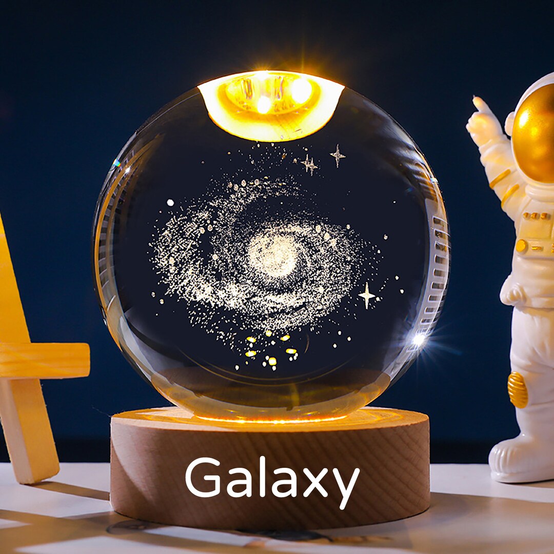 3D Galaxy Crystal Ball Night Light-6cm Solar System Lamp-custom Crystal ...