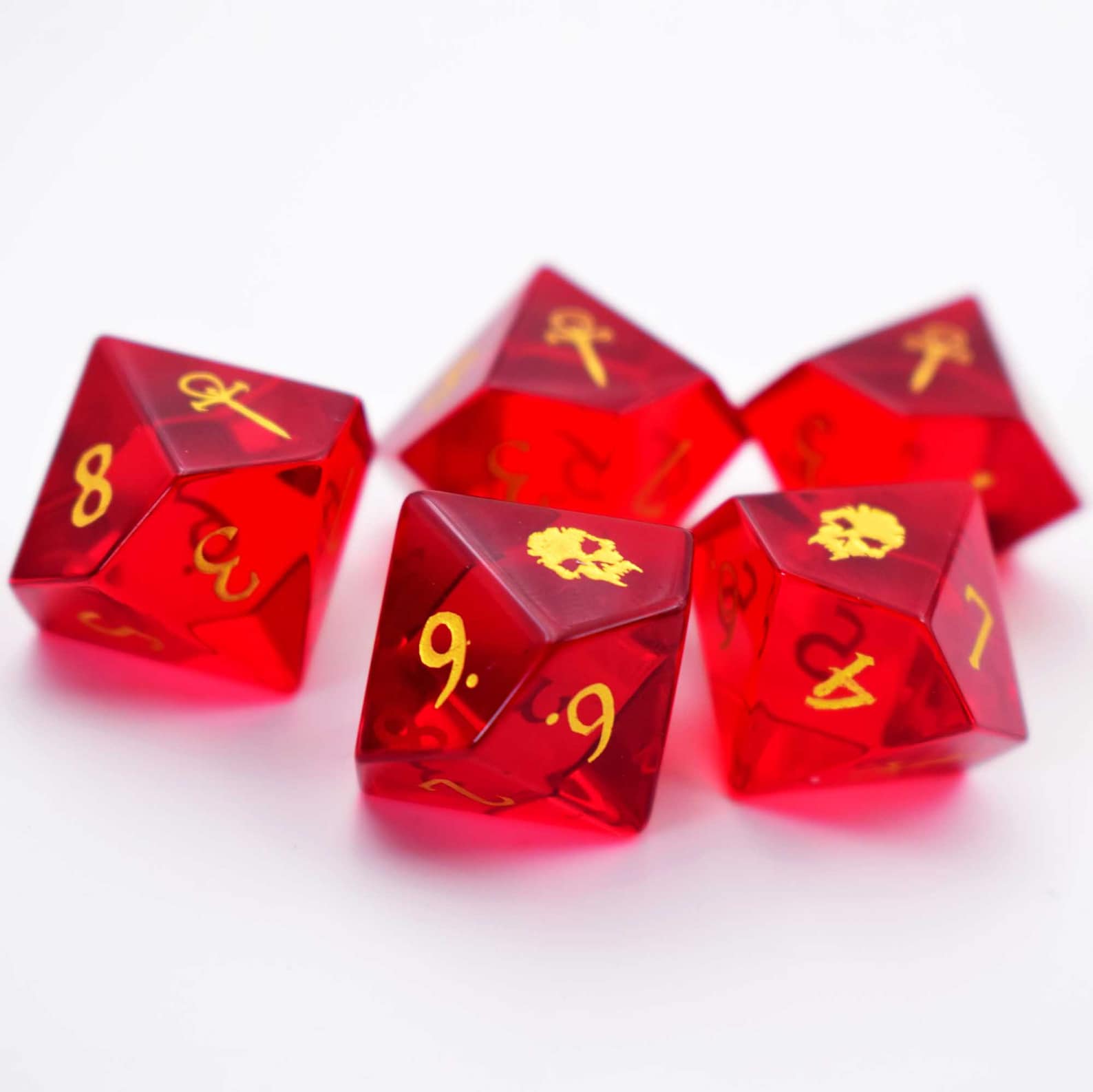Black Obsidian Vampire Dice Set-vtm Dice-vampire Dice Set-engraved D10s ...