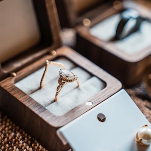 Custom Wooden Ring Box-personalization Wedding or Engagement Ring Box ...