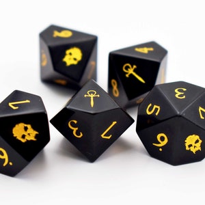 Black Obsidian Vampire Dice Set-vtm Dice-10 D10s-vampire Dice Set ...