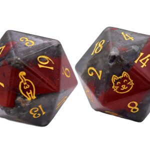 Cat Dice-dnd D and D Dice Set-funny Cat Butt D20 Dice Set-gemstone Dice ...
