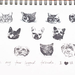 Custom Pet Stamp Self Inking-cat Dog Portrait Pre Inked Stamp ...