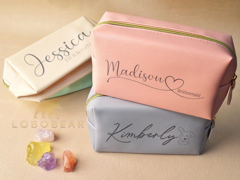 Bridesmaid Makeup Bag-custom Cosmetic Bags-makeup Pouch With Name or ...