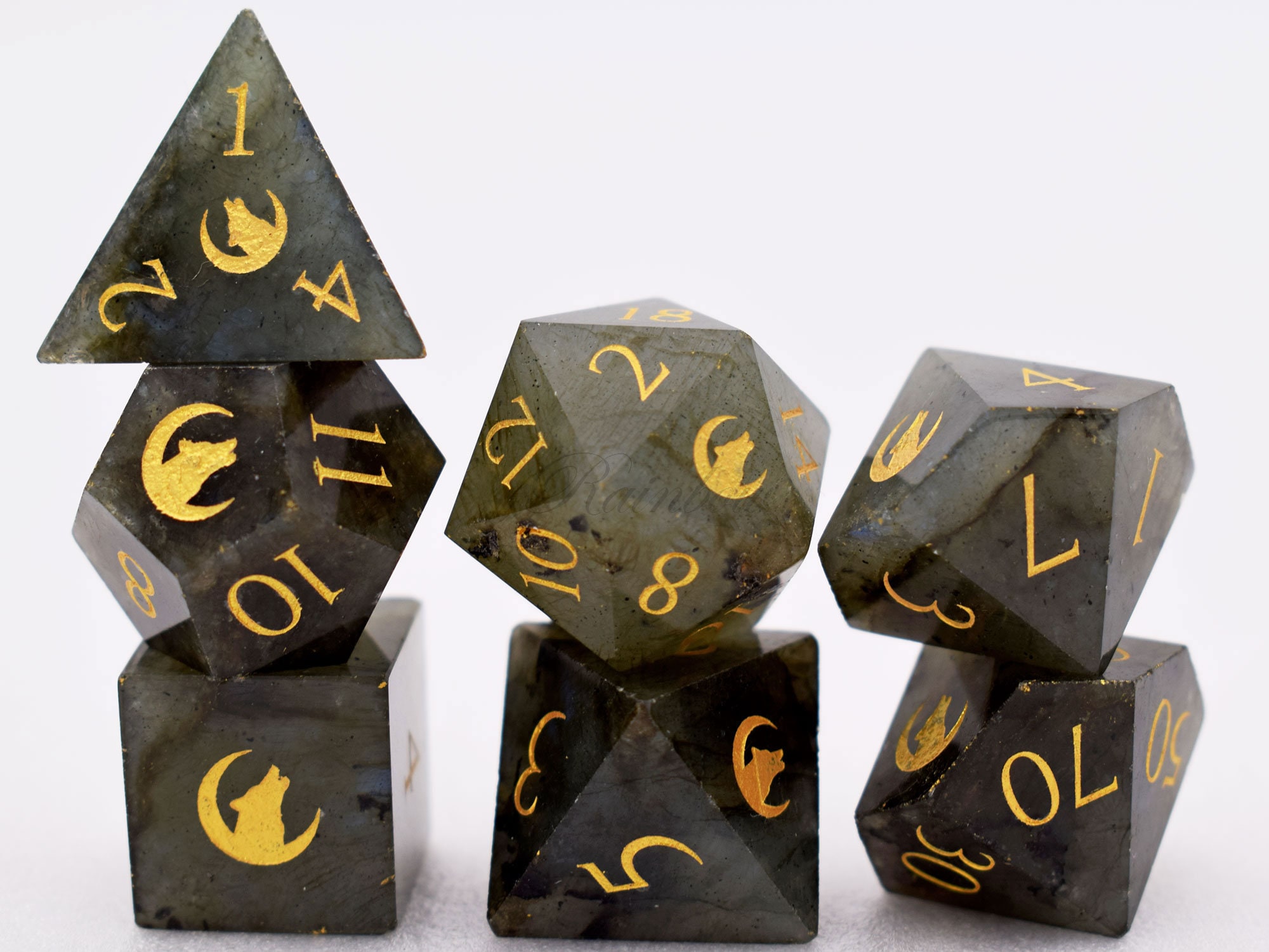 1 FULL Set of Gemstone Dnd D and D Dice Set-dungeons & Dragons - Etsy