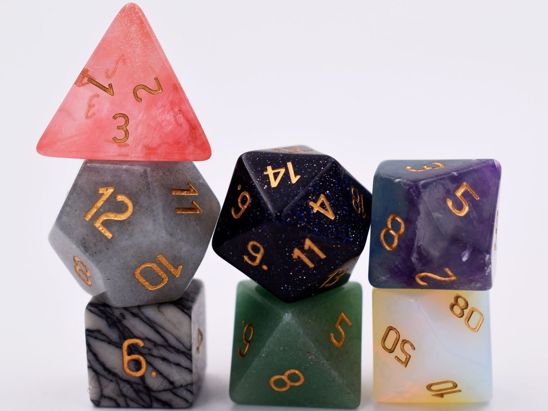 Individual Gemstone Dice-all Material-d4 D6 D8 D10 D% D12 D20-dungeons ...