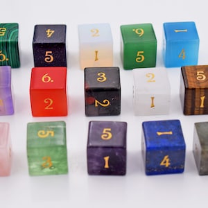 Natural Gemstone D6 Die-engraved D6 Dice-dungeons and Dragons Dice-gem ...