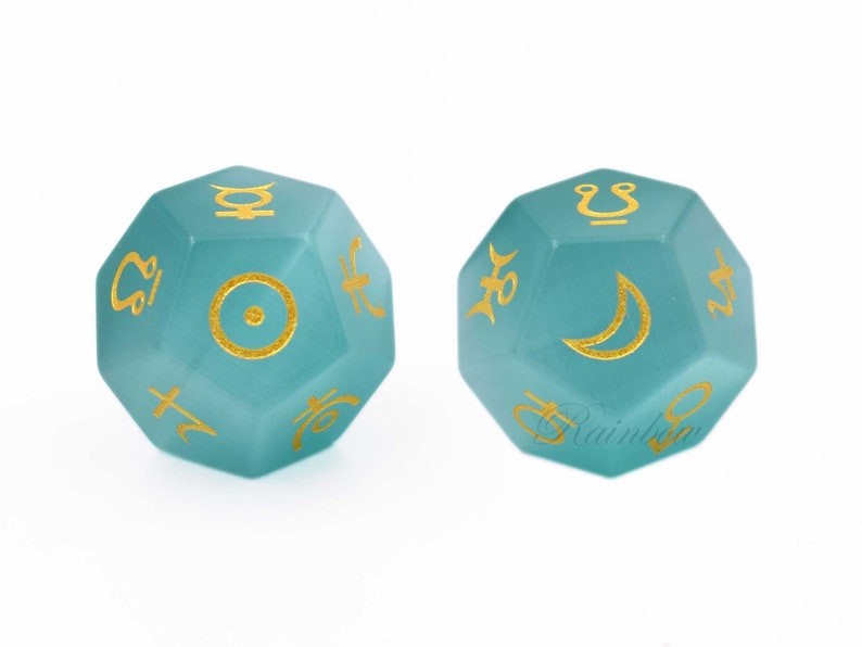 Cat's Eye Astrology Dice-astro Dice Set-divination | Etsy