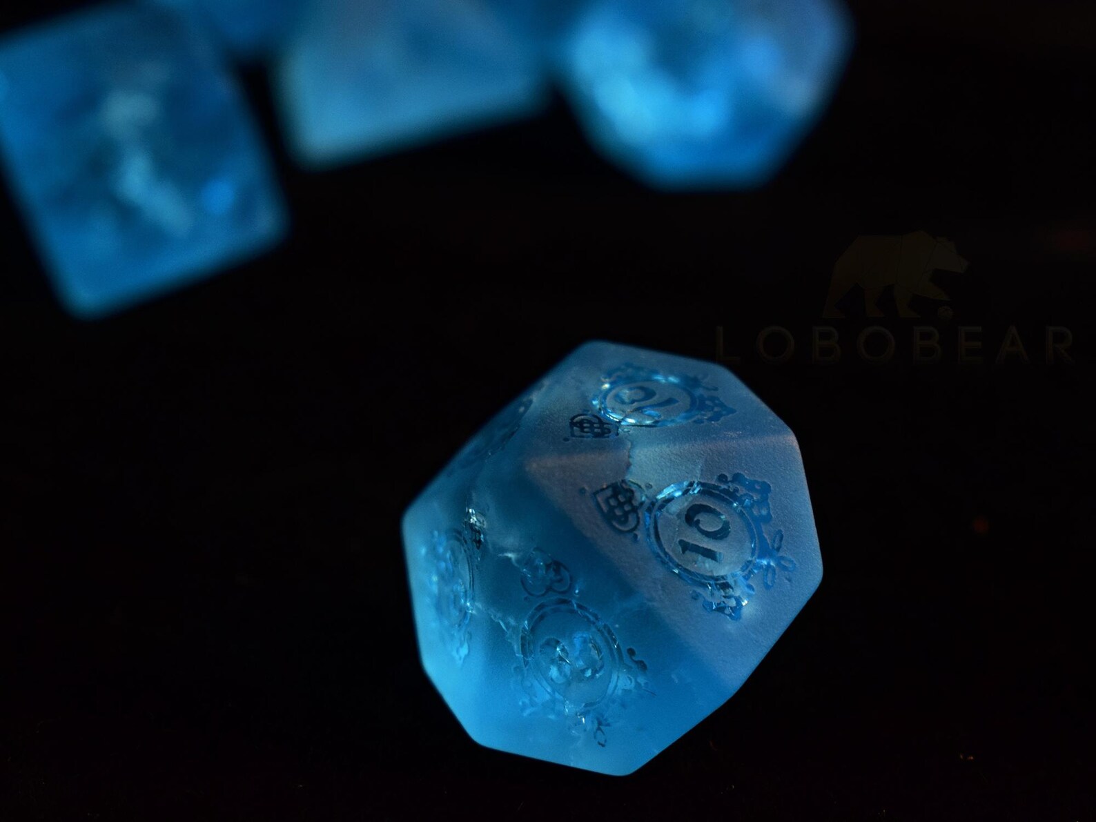 Blue Lightning Glass Raised Dice Set-dungeons & Dragons Dice-dnd D and ...