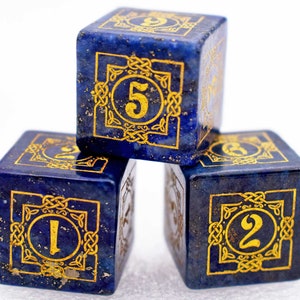 Lapis Lazuli Gemstone D6 Die-stone D6s-dungeons and Dragons D6-gemstone ...