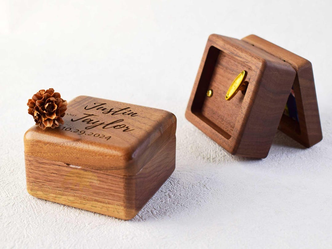 Custom Engraving Music Box-vintage Walnut Wood Music Box-personalized ...