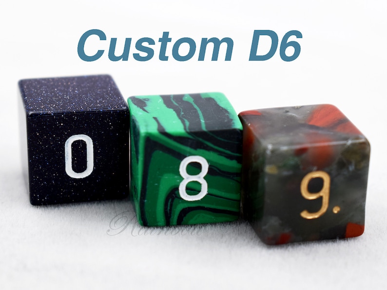 Custom D6 Dice-add Your Logo-polyhedral Gemstone Dice-engraved Dice Set ...