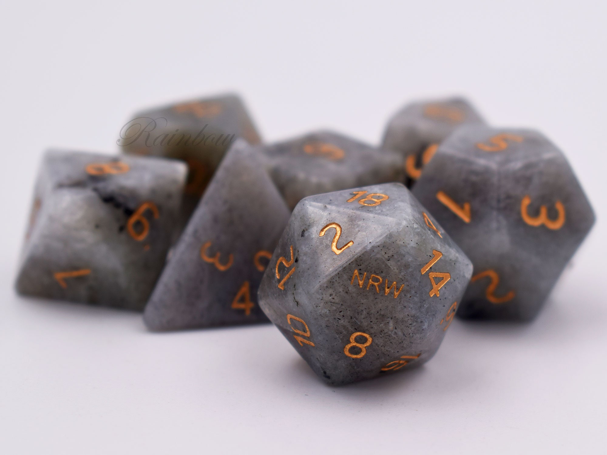 Full Set of CUSTOM Gemstone Dnd D and D Dice Set-add Initials - Etsy