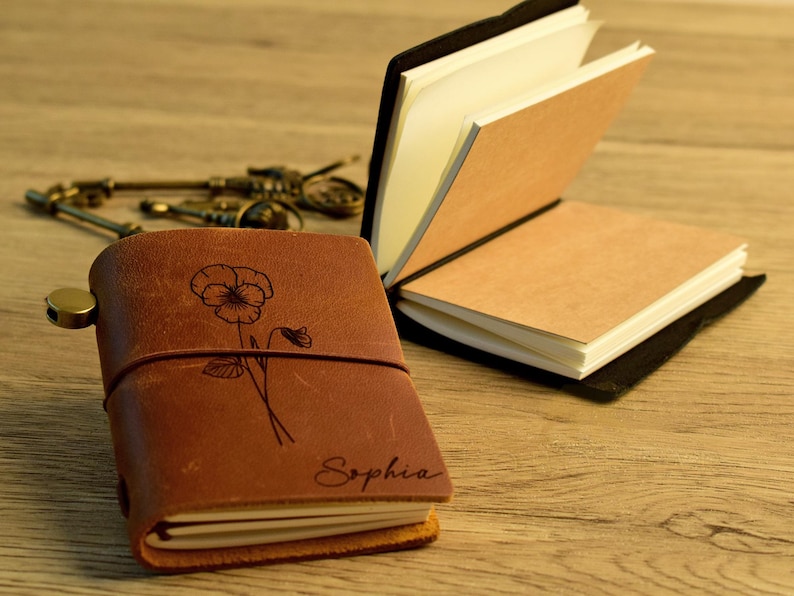 Personalized Leather Pocket Journal-refillable Notebook-travel Journal ...
