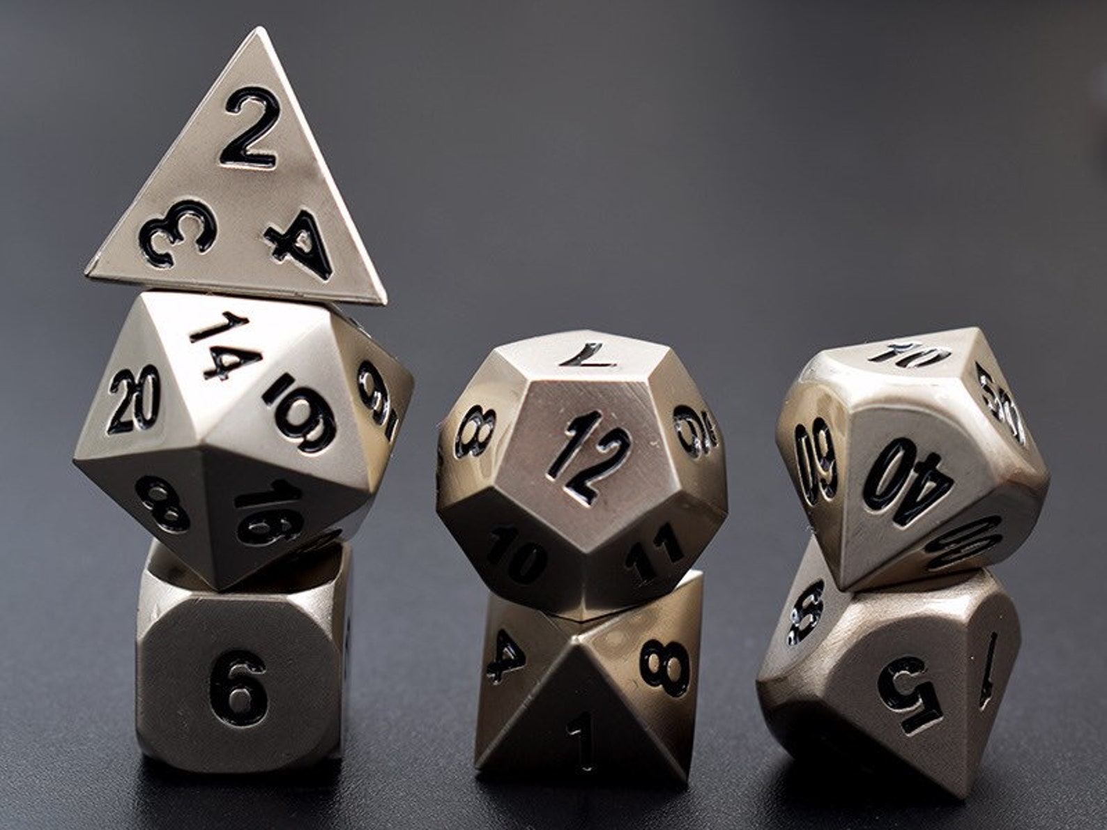 Solid Metal Dice-set of Dice-polyhedral Dice Set-rpg Dice-d&d - Etsy