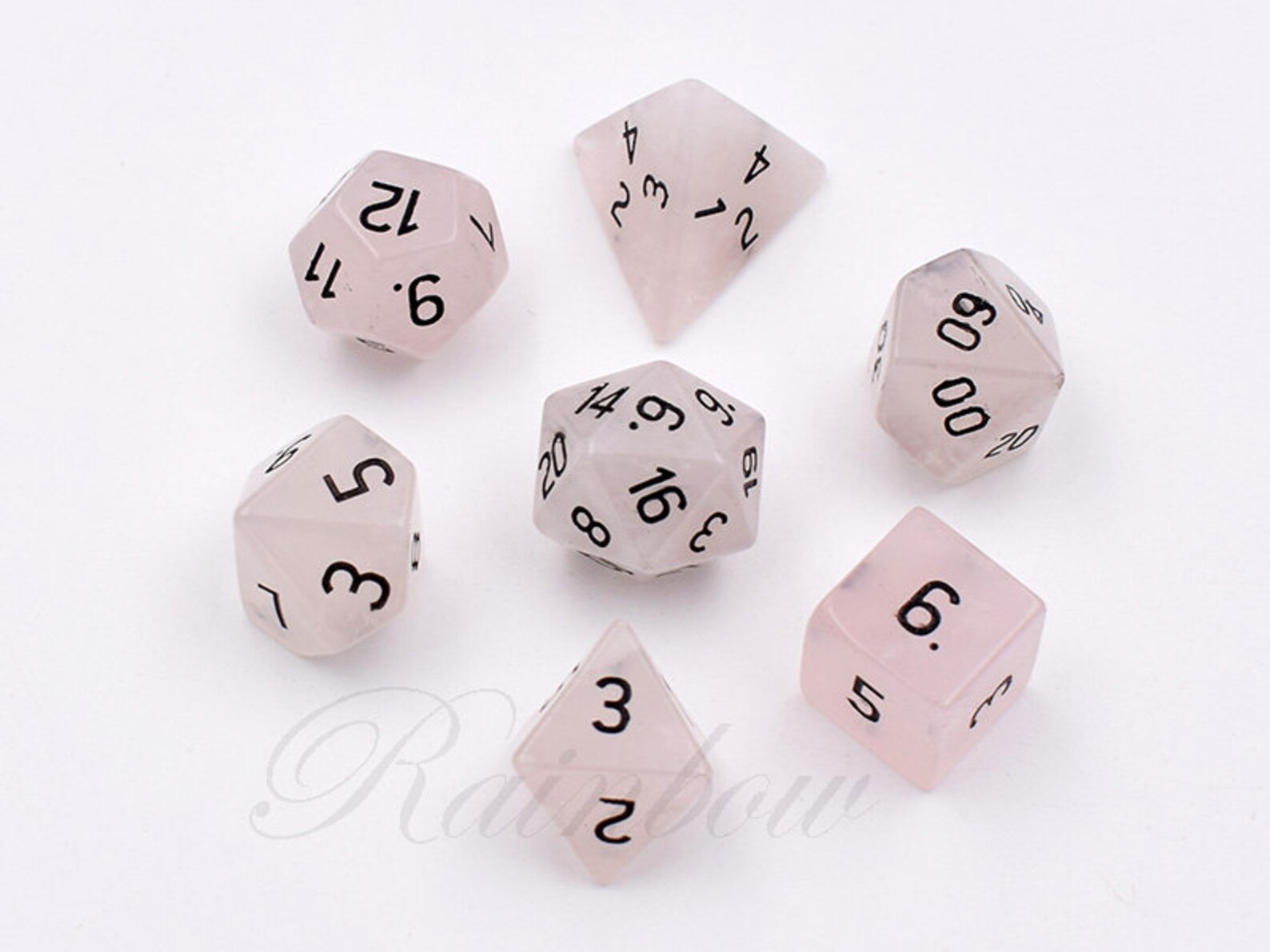 Rose Quartz Gemstone Dice-dungeons and Dragons Dice-polyhedral | Etsy