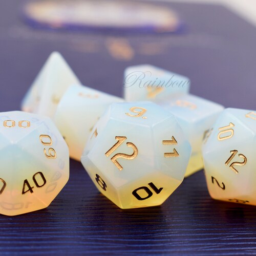 Gemstone Spotted Stone Hand Carved Polyhedral Dice Dnd Dice | Etsy