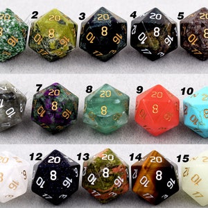 Individual Gemstone Dice-all Material-d4 D6 D8 D10 D% D12 D20-dungeons ...