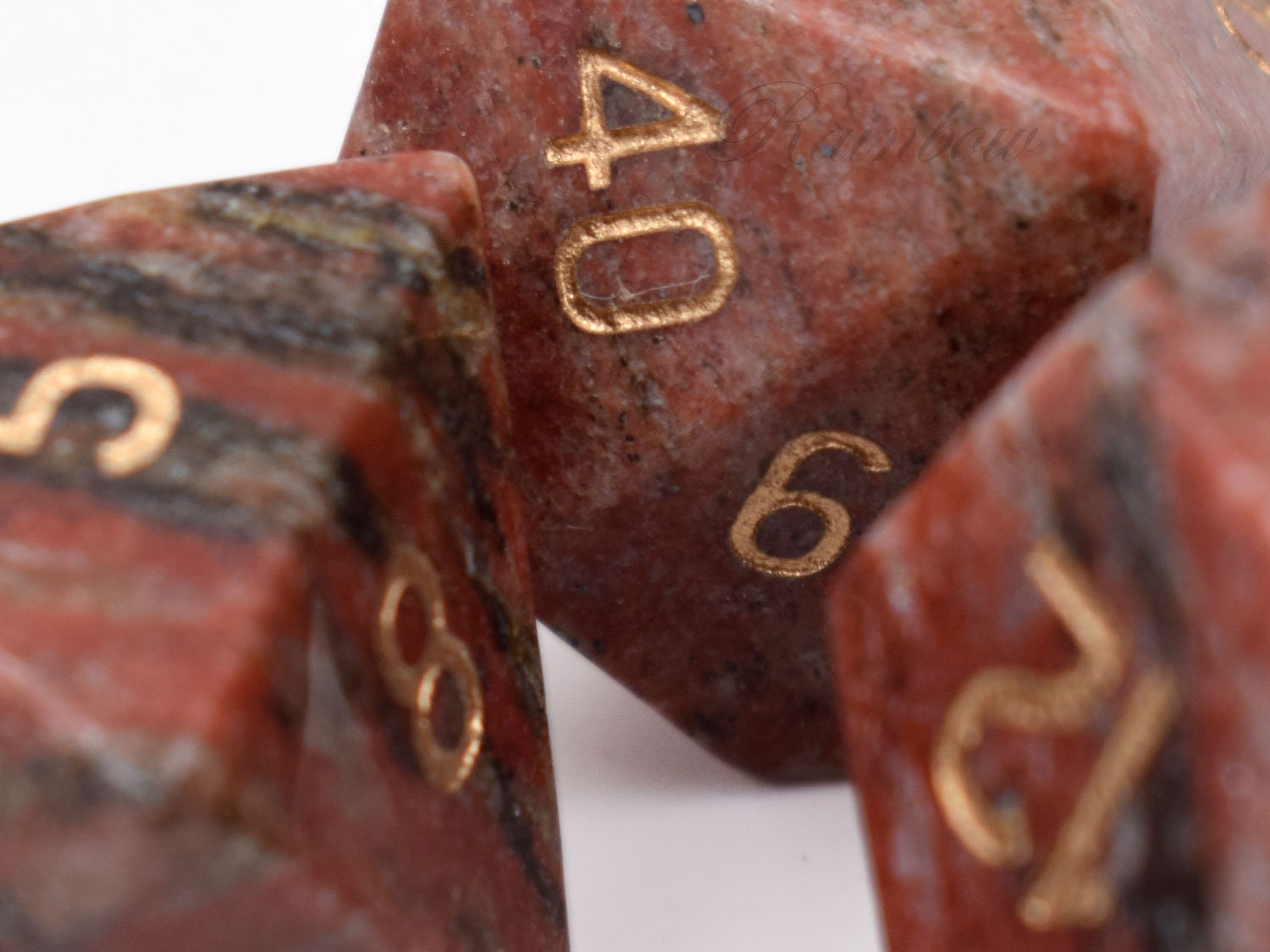Dice-full Set Red Granite Stone Dice Set-engraved Gem Dice - Etsy