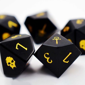 Black Obsidian Vampire Dice Set-vtm Dice-10 D10s-vampire Dice Set ...