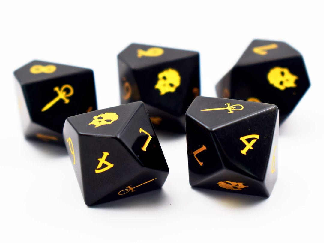 Black Obsidian Vampire Dice Set-vtm Dice-10 D10s-vampire Dice Set ...