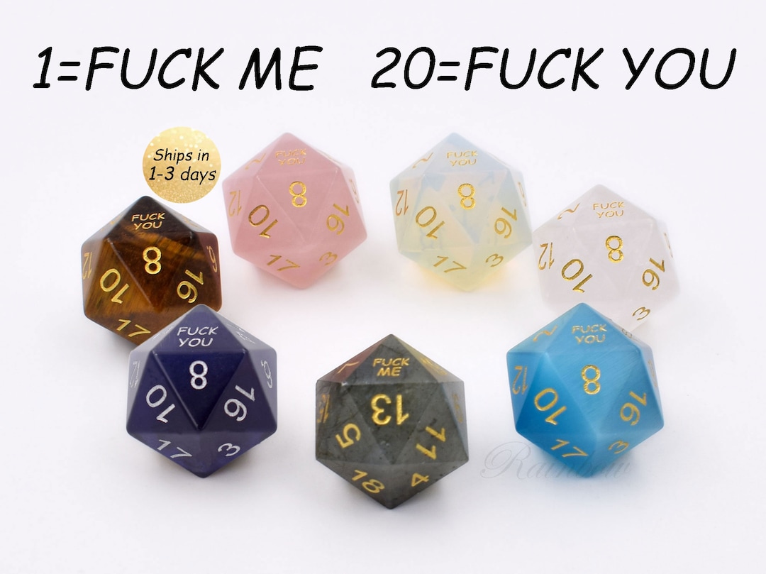 CLEARANCE Sale-1 Piece Gemstone D20-critical Failure F*CK D20s-gem Dice ...