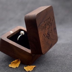 Custom Wooden Ring Box-personalization Wedding or Engagement Ring Box ...